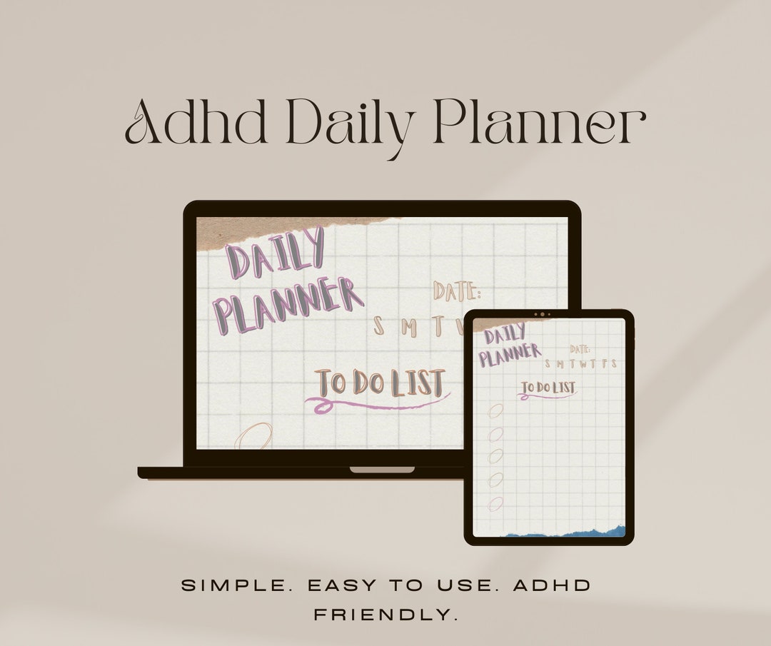 ADHD Daily Planner Digital Printable Adult ADHD Organizer, Planner ...