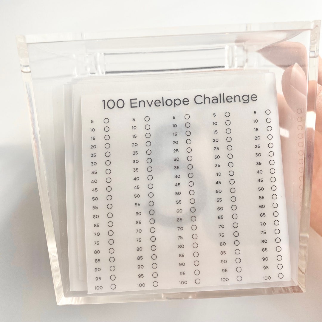 100 Envelopes Challenge With Acrylic Box with Flip Lid - Etsy