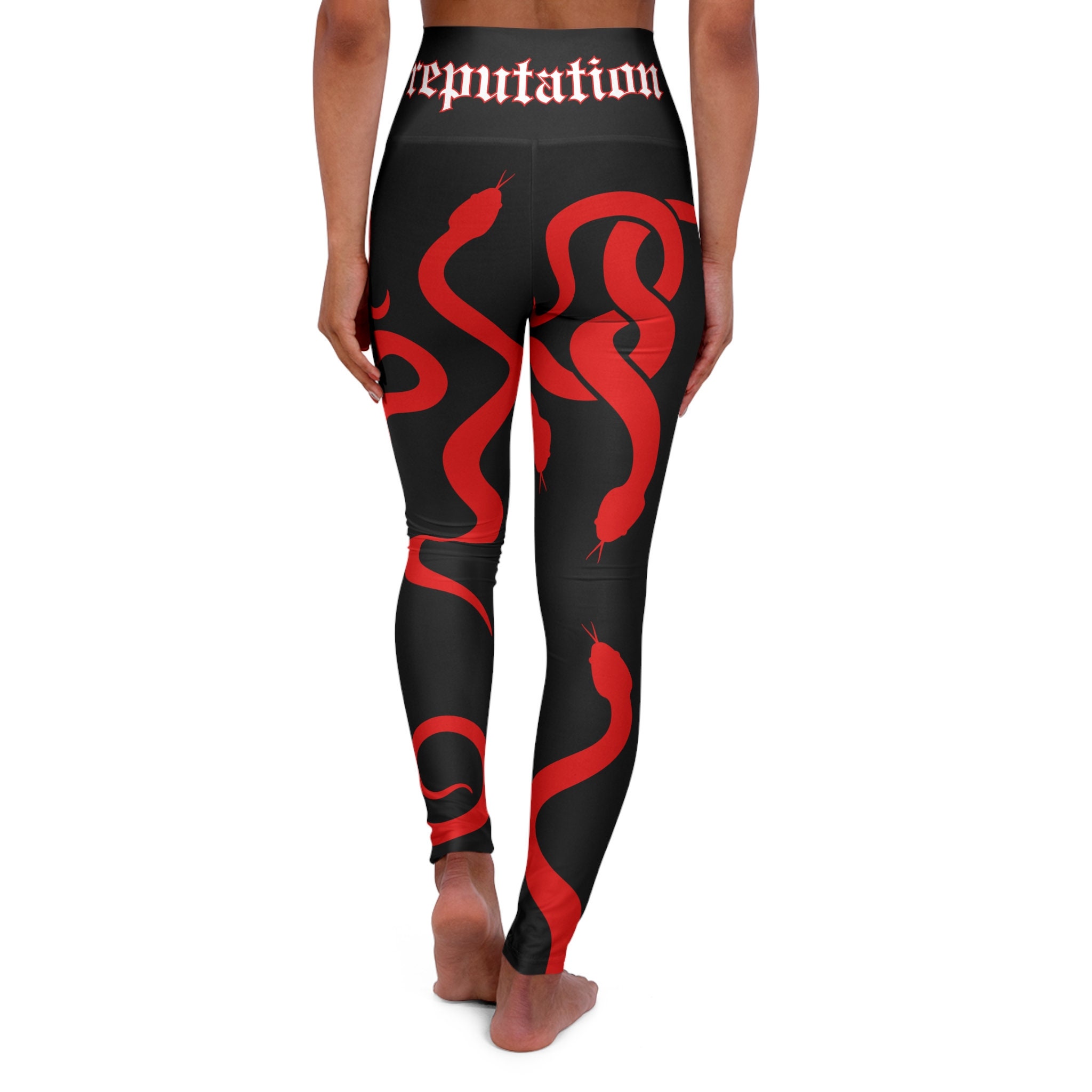Taylor Swift Eras Tour Outfit Reputation Era Red & Black Snake Leggings ...