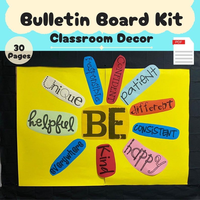 Easy Bulletin Board Kit, Motivational Bulletin Board, Flower Bulletin ...