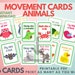 Animals Movement Cards, Printable Action Flashcards for Kids, Toddlers ...