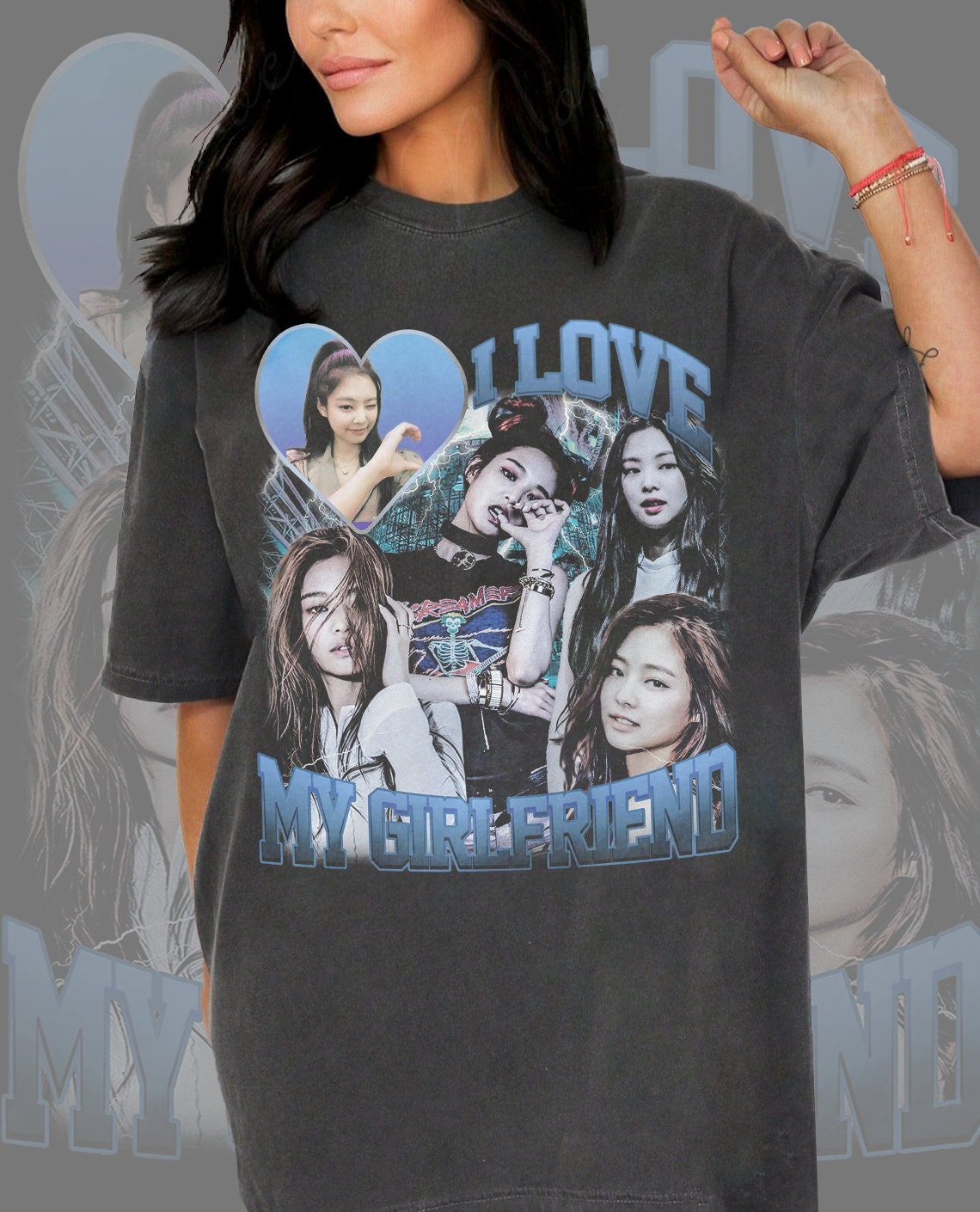 Custom I Love My Girlfriend Graphic Shirt, Custom Face Photo Couple Tee ...