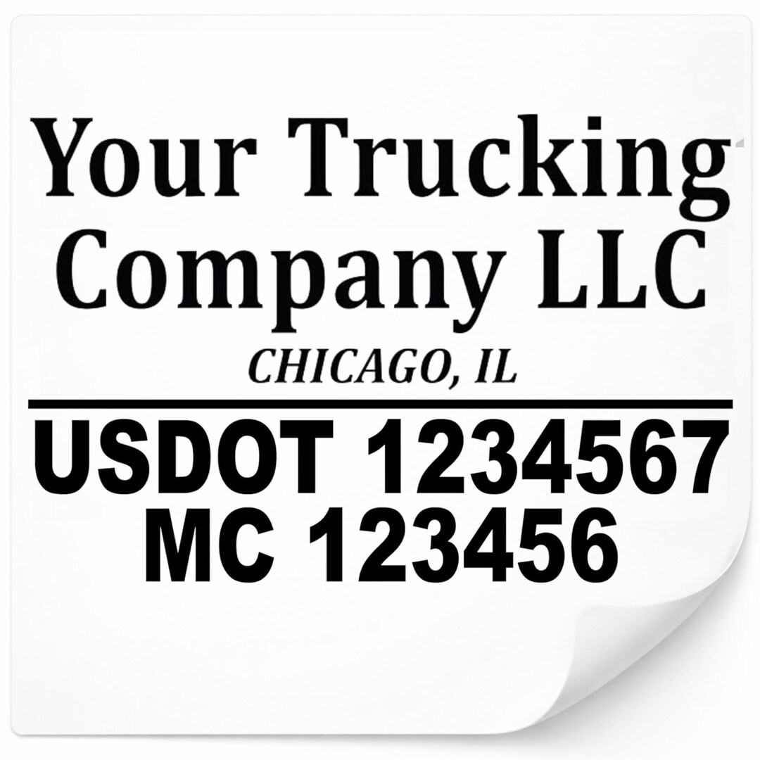 US DOT Trucking Decals Set – Truck & Trailer Vinyl Stickers, MC Number ...