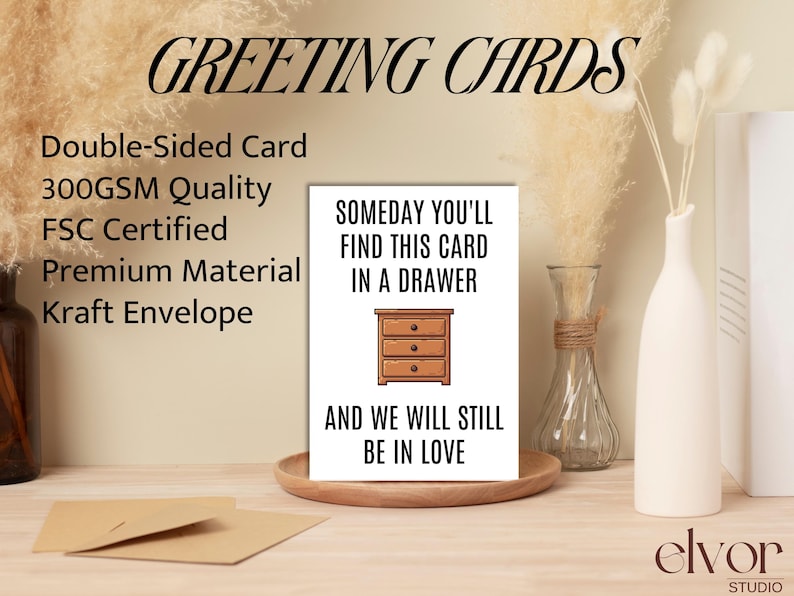 Drawer Love Pun Card for Him, Anniversary, Valentine, Boyfriend ...