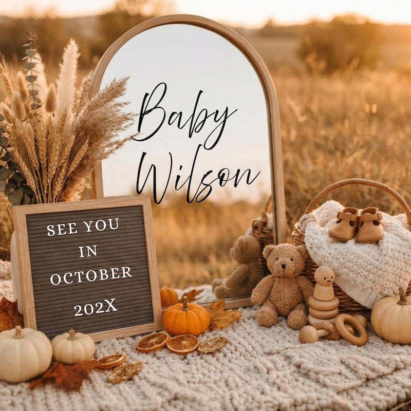 October Baby Announcement - Etsy
