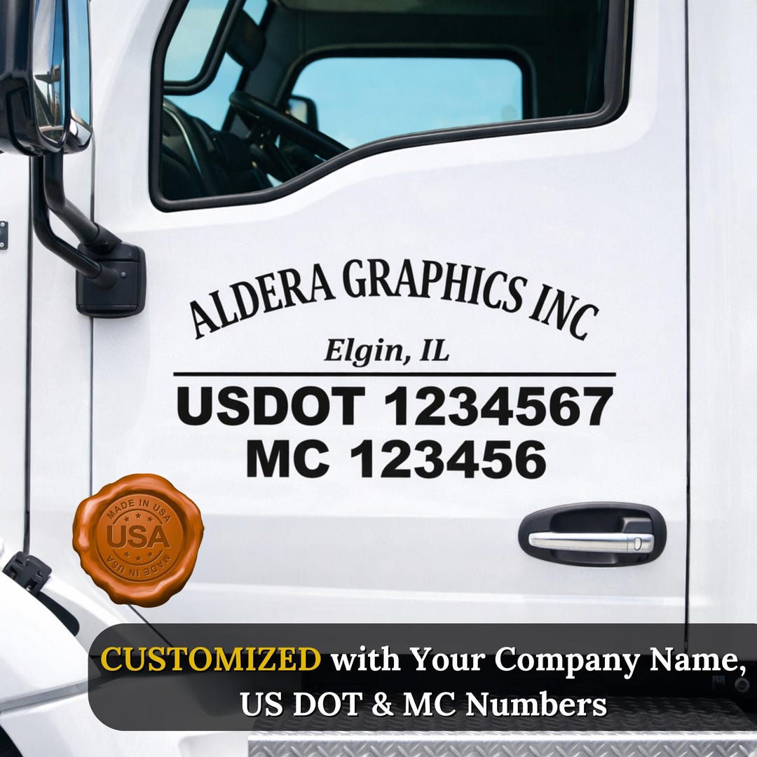 Custom US DOT MC Number Truck Decals, Commercial Vinyl Lettering - Etsy