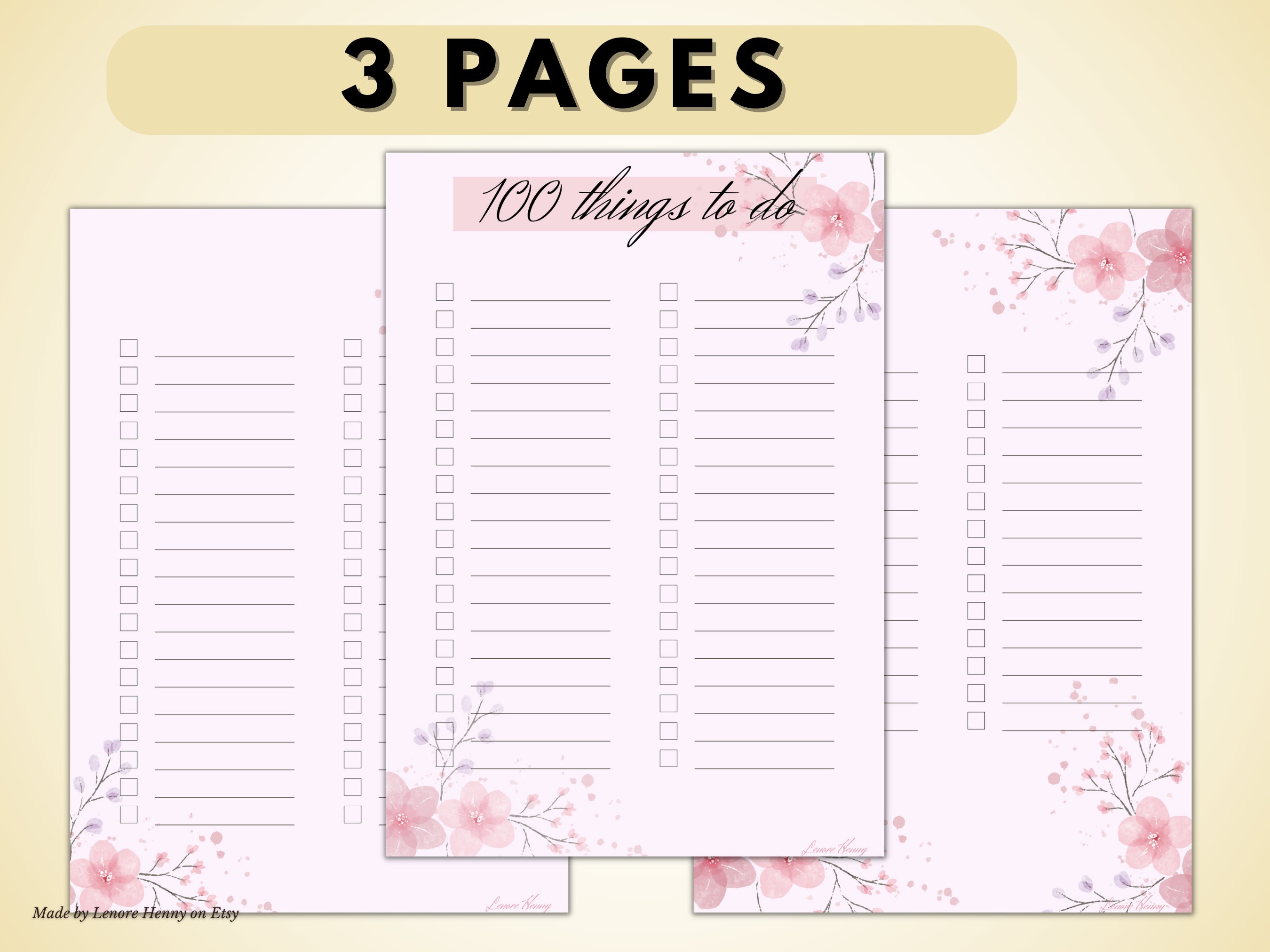 100 Things to Do Checklist: Stay Organized and Achieve Your Goals ...