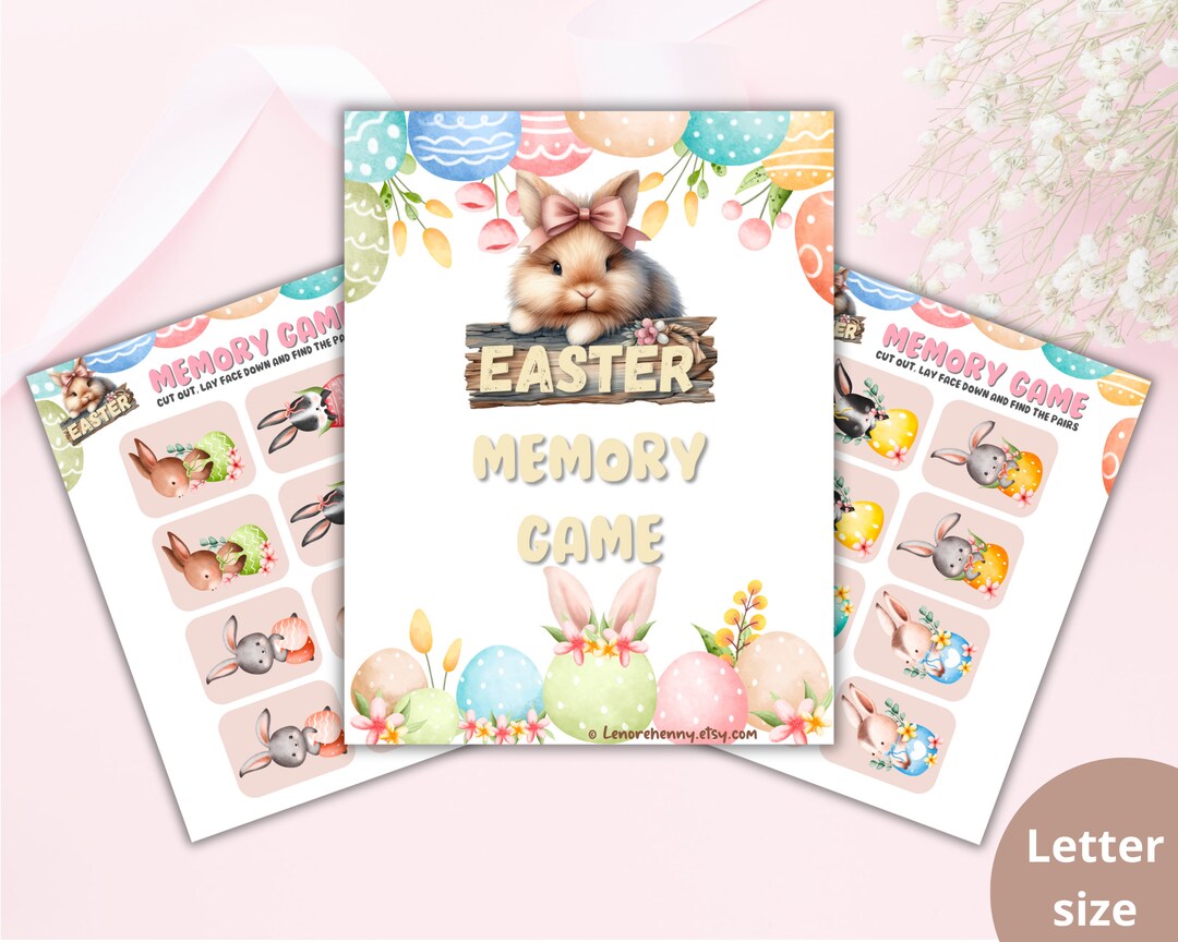 Easter Memory Matching Game Cards, Printable Game for Toddlers & Kids ...