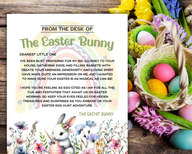 Editable Letter From the Easter Bunny. Personalized Easter Morning ...