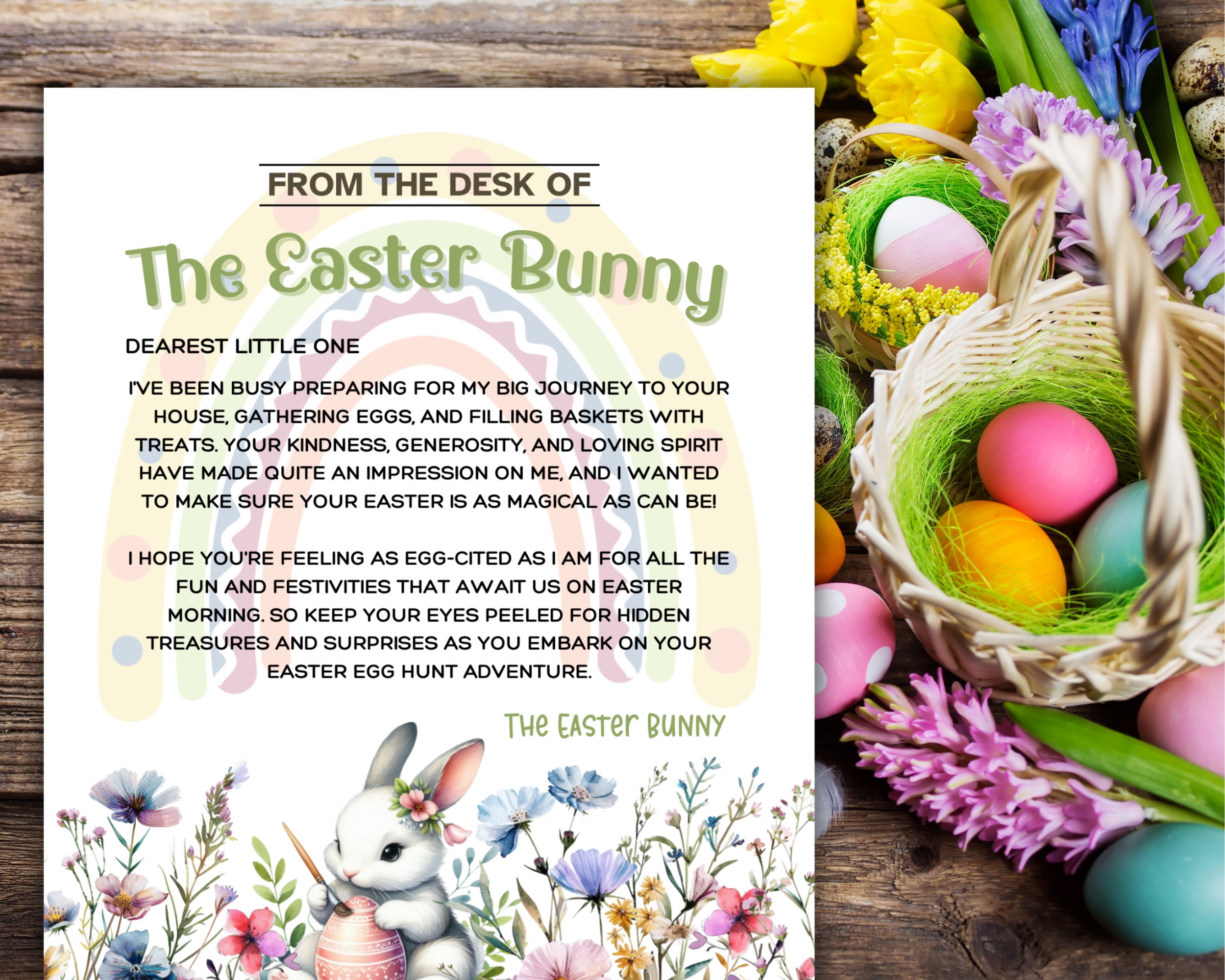 Editable Letter From the Easter Bunny. Personalized Easter Morning ...