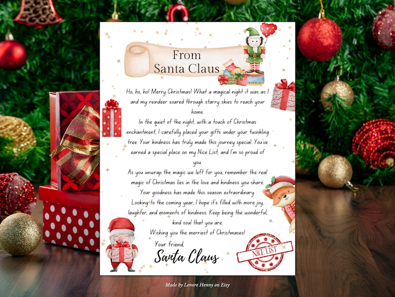Christmas Letter From Santa Claus. Printable Santa Letter, US Letter ...