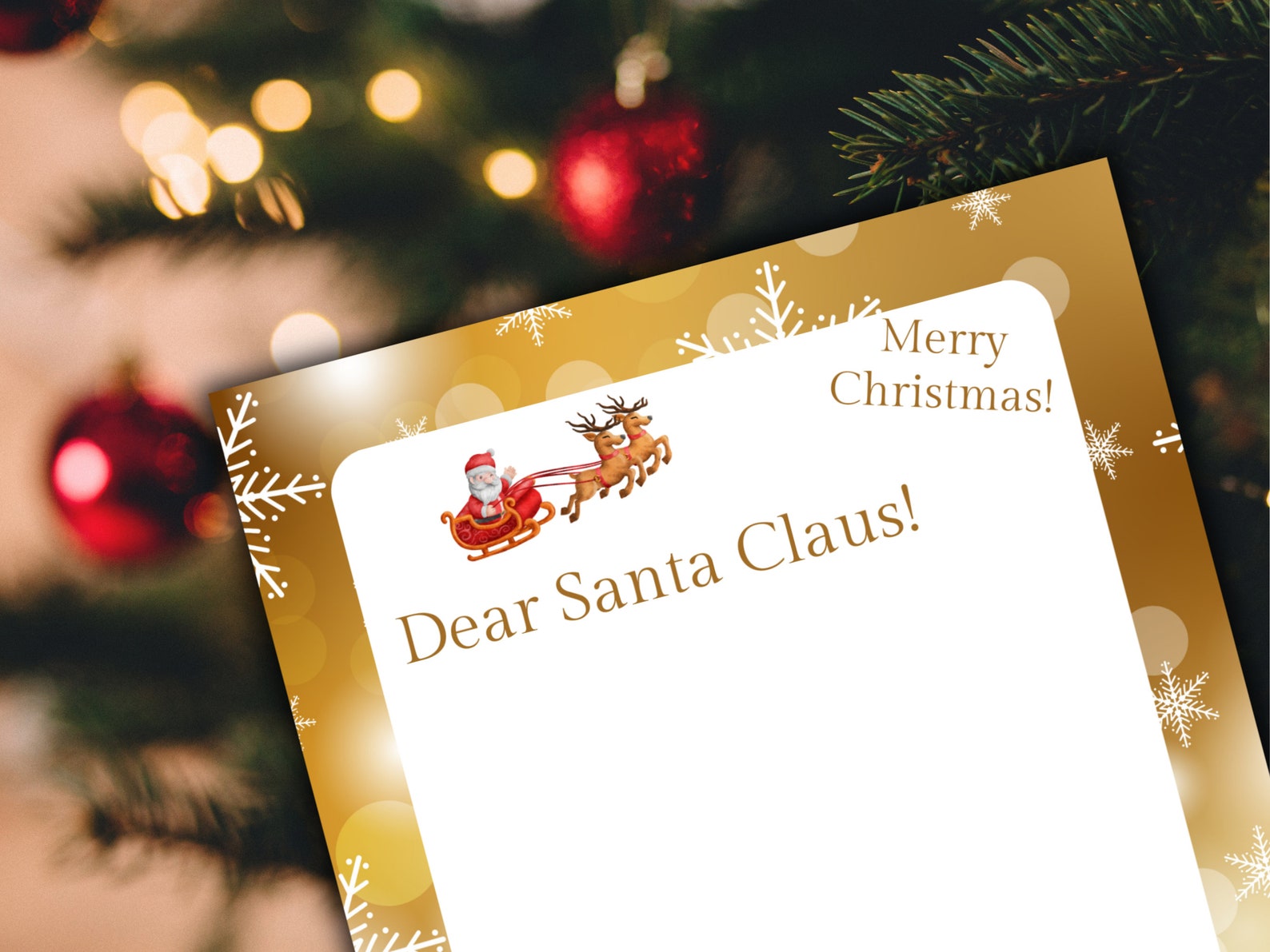 Kids Letter to Santa Claus, Printable Christmas Letter Template, Dear ...