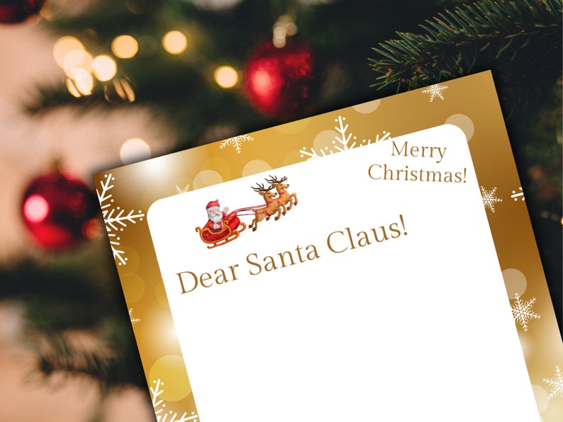 Kids Letter to Santa Claus, Printable Christmas Letter Template, Dear ...