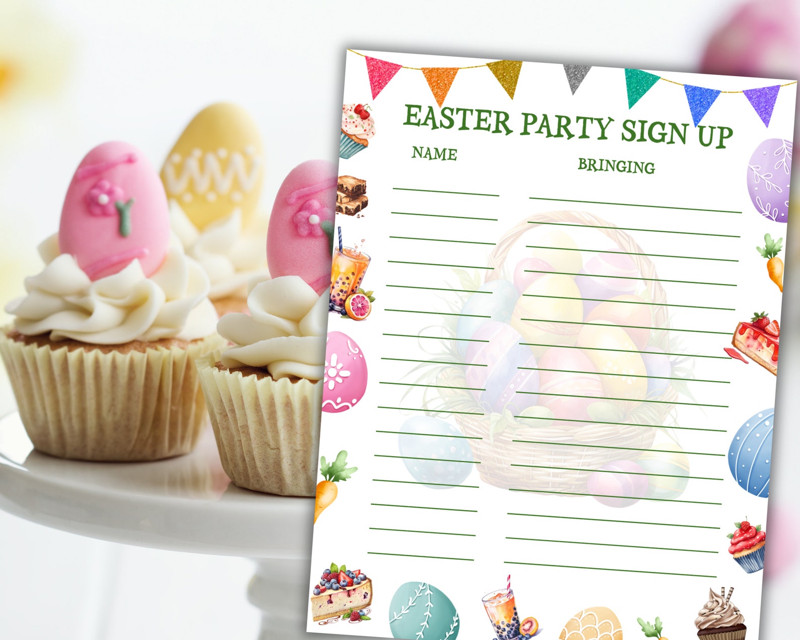 Editable Easter Sign up Sheet. Printable Party Meal Sign up Form ...