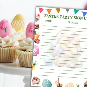 Editable Easter Sign up Sheet. Printable Party Meal Sign up Form ...
