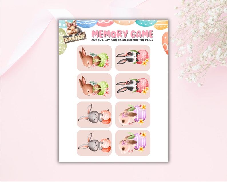 Easter Memory Matching Game Cards, Printable Game for Toddlers & Kids ...
