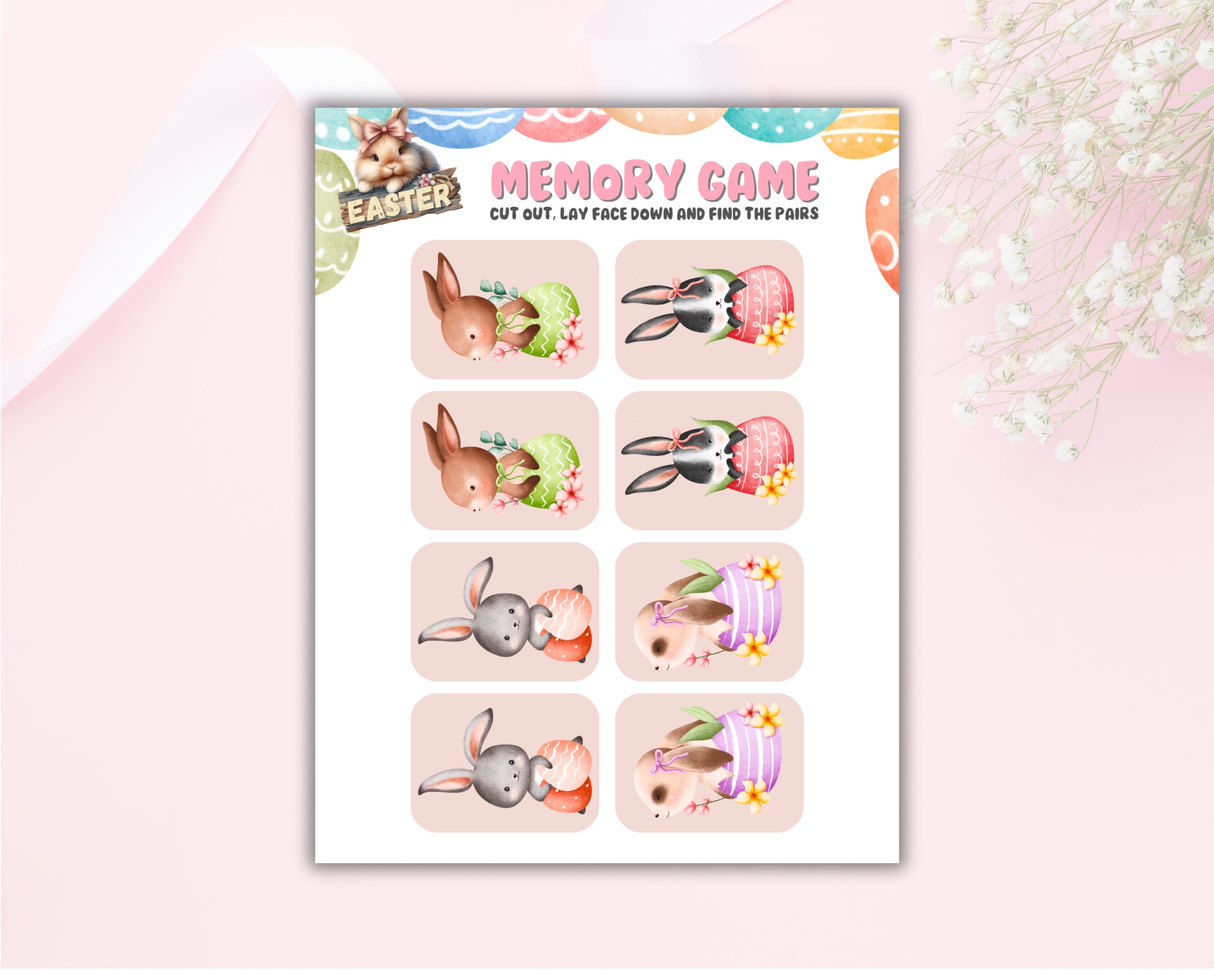 Easter Memory Matching Game Cards, Printable Game for Toddlers & Kids ...