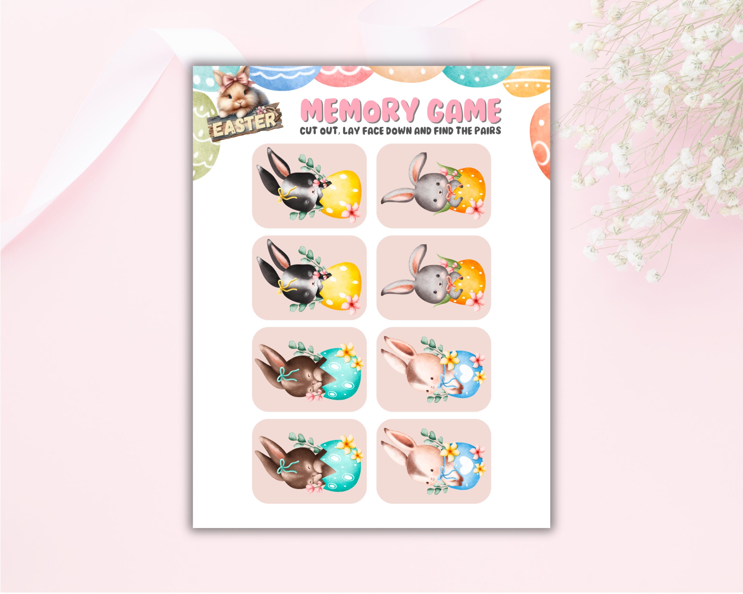Easter Memory Matching Game Cards, Printable Game for Toddlers & Kids ...