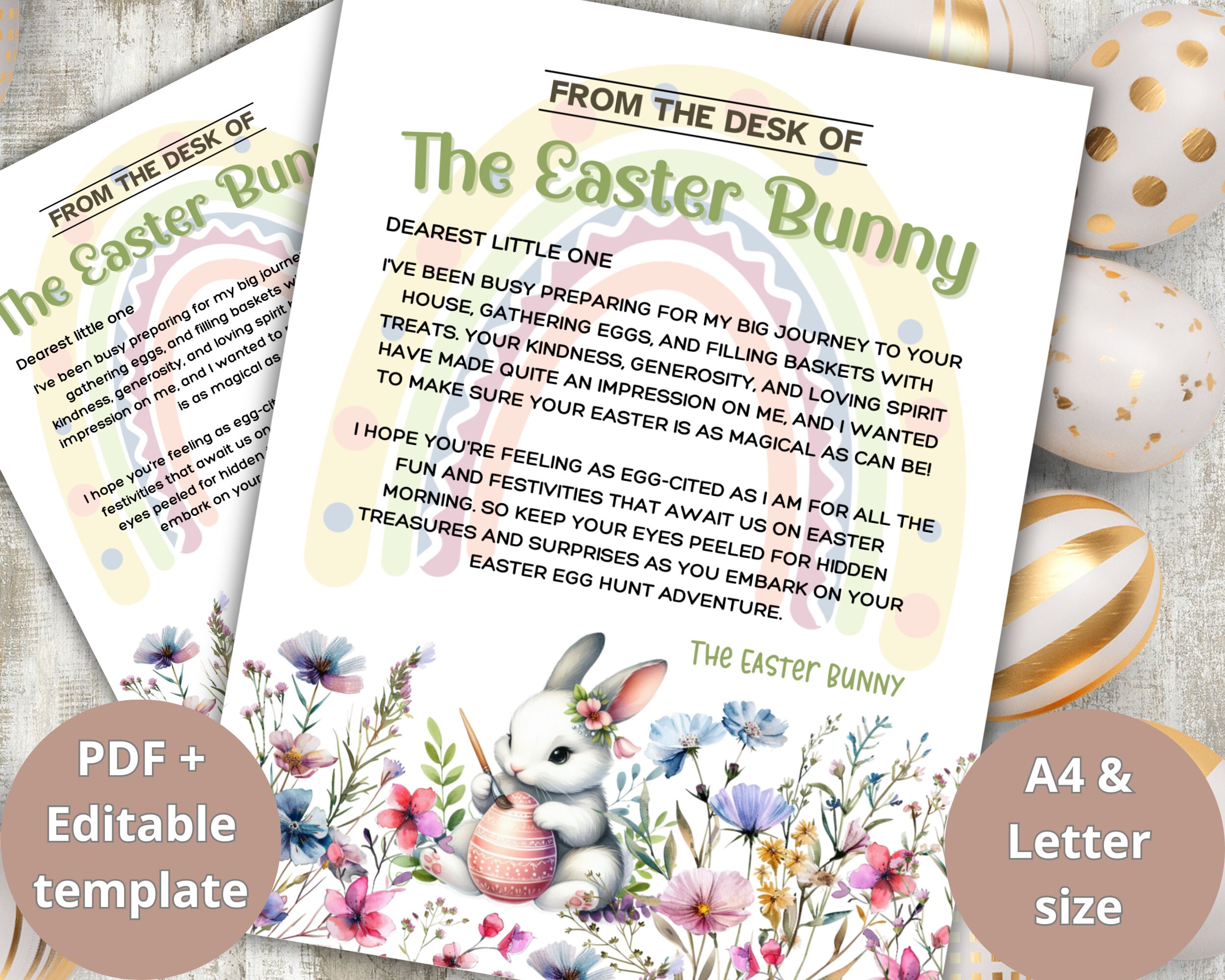Editable Letter From the Easter Bunny. Personalized Easter Morning ...