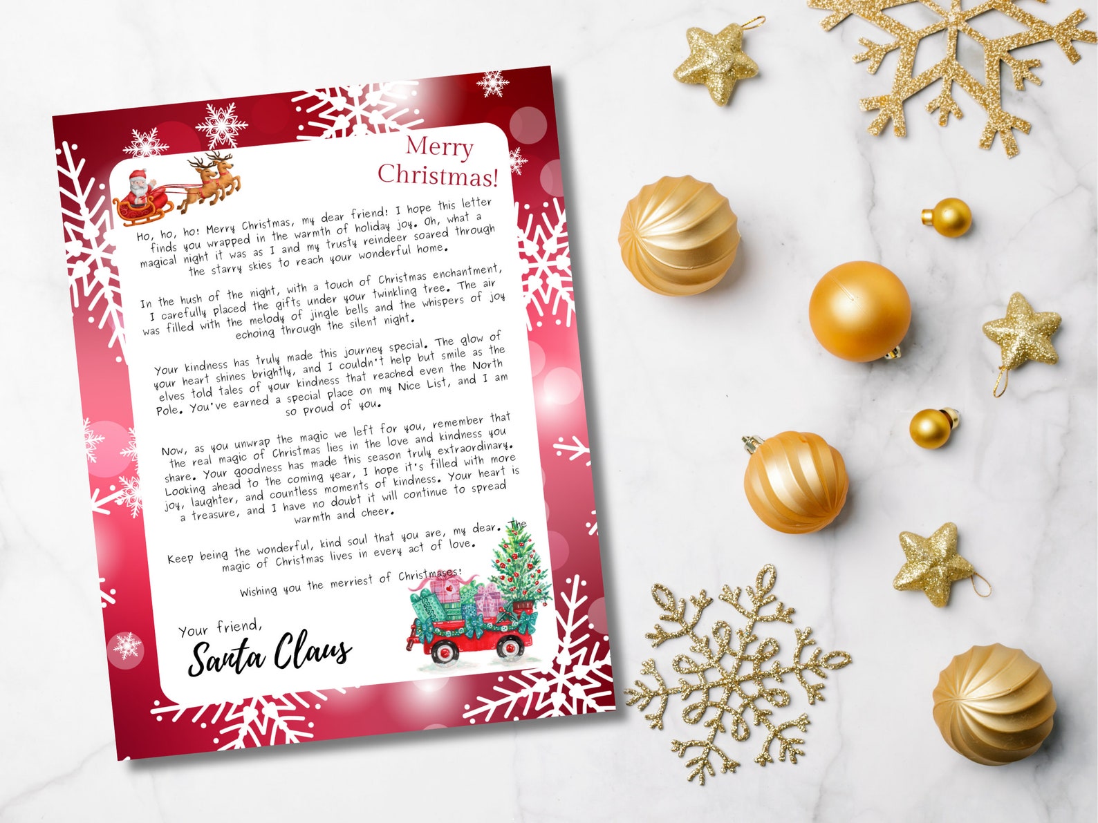 Printable Santa Letter, US Letter Size PDF. Christmas Letter From Santa ...