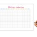 Printable Birthday Calendar Template for Family, Classroom, Friends ...