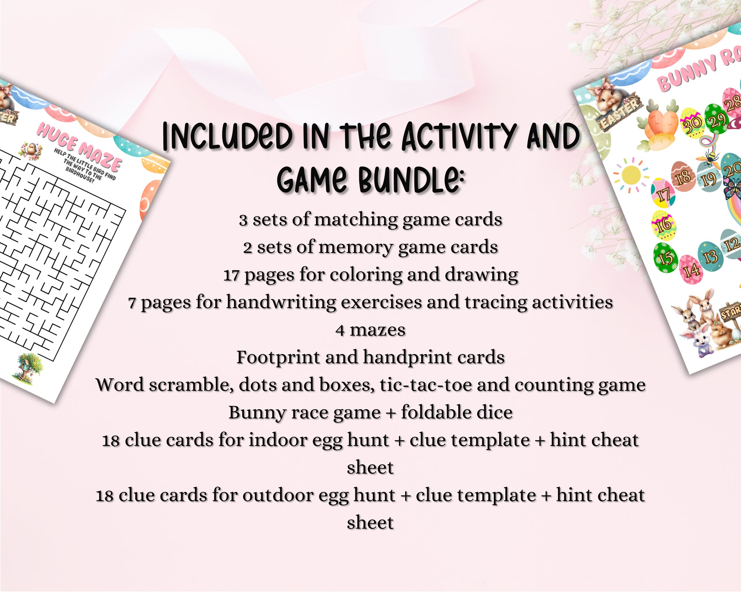 Easter Activity Pack- Coloring Pages, Easter Games. Kids Busy Book ...
