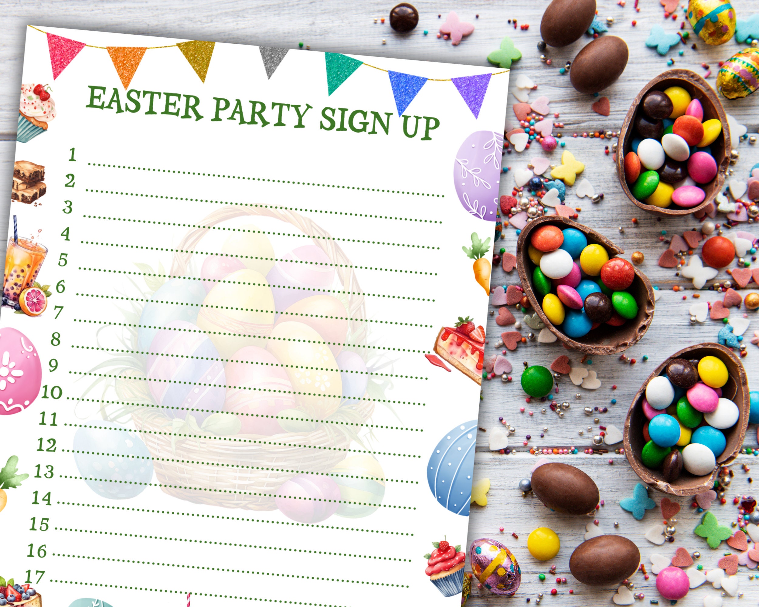 Editable Easter Sign up Sheet. Printable Party Meal Sign up Form ...