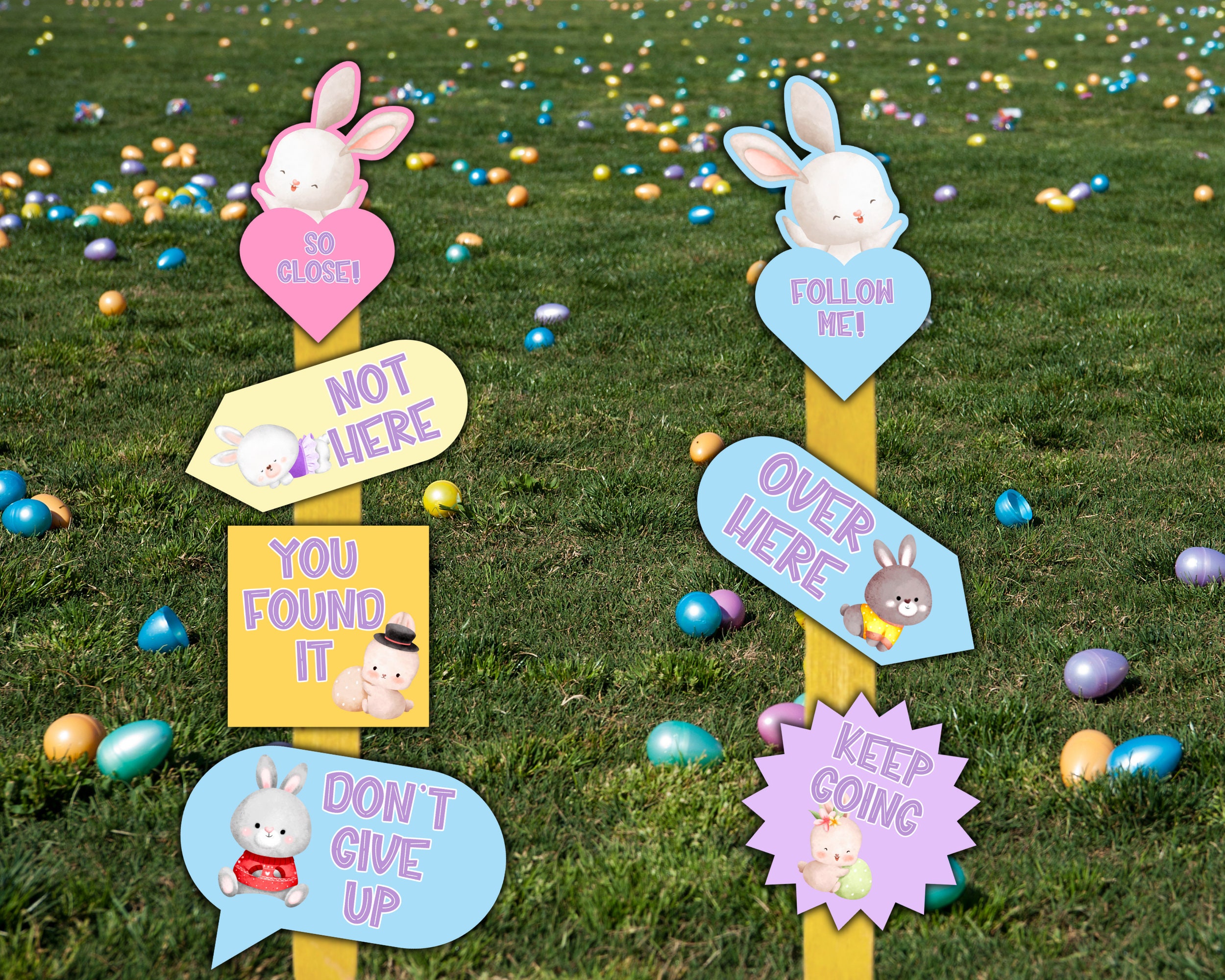 Printable Easter Egg Hunt Signs. Cute Easter Party Decorations for ...