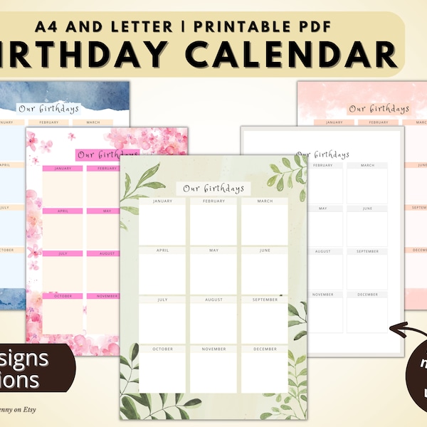 Birthday Calendar - Etsy