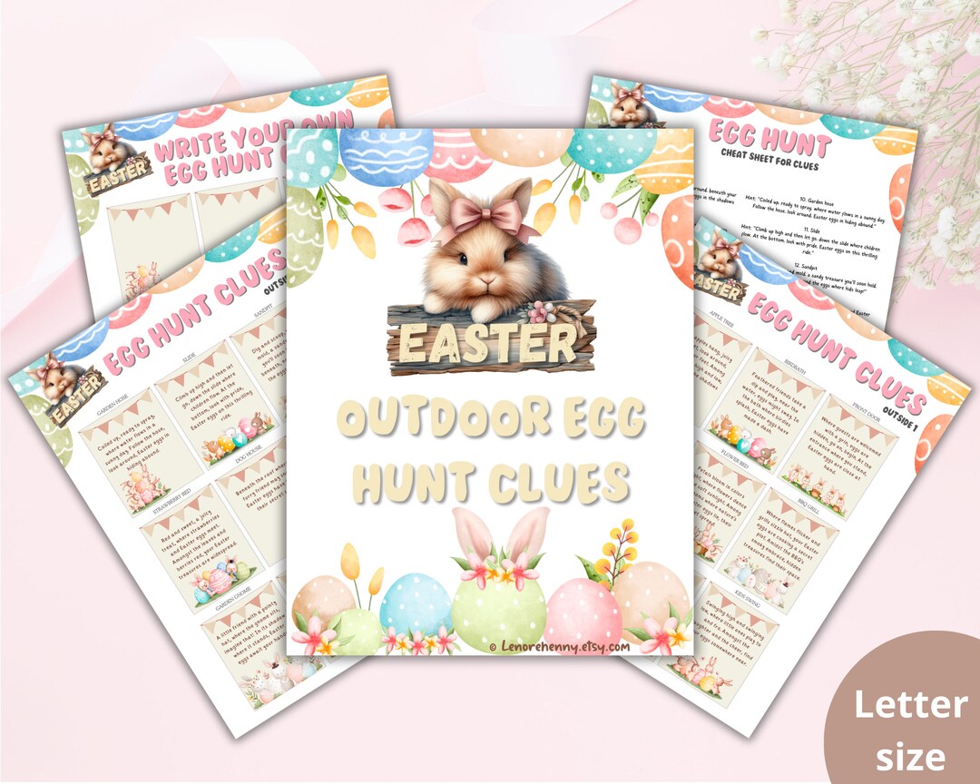 Easter Scavenger Hunt Clues for Outdoor. Preschool Yard Game Activity ...