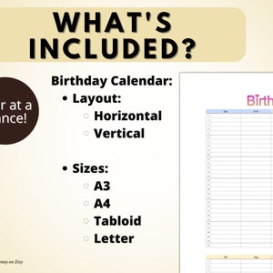 Printable Birthday Calendar Template for Family, Classroom, Friends ...