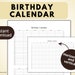 Printable Birthday Calendar Template for Family, Classroom, Friends ...
