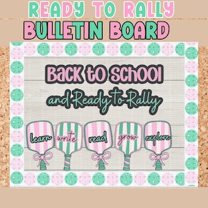 Pickleball Bulletin Board for Back to School Green and Pink Classroom ...