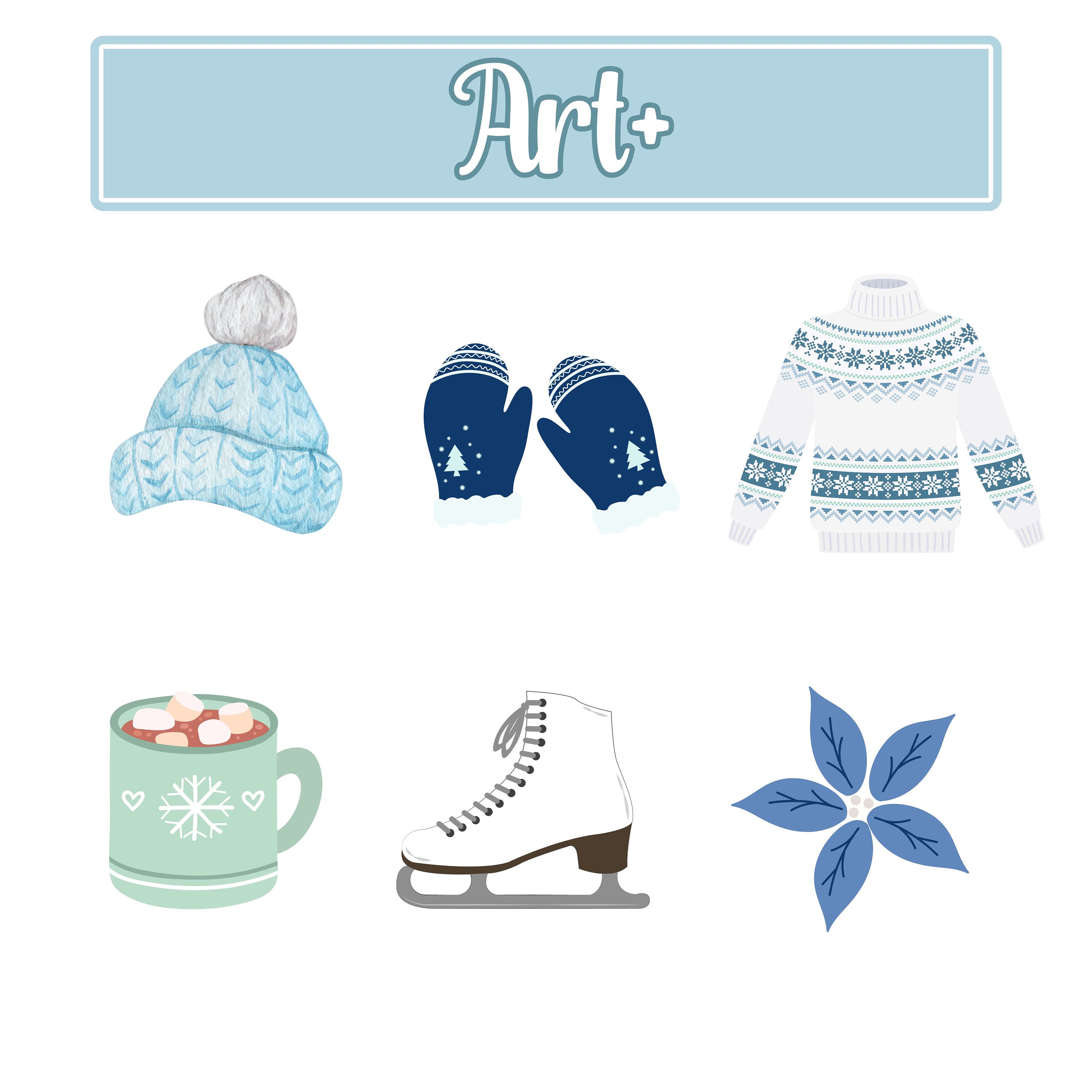 Winter Doodle Alphabet Letter PNG Bundle Winter Doodle Letter Number ...