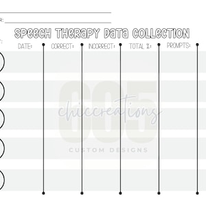 Speech Therapy Data Sheet for SLP Data Collection Sheet Printable ...