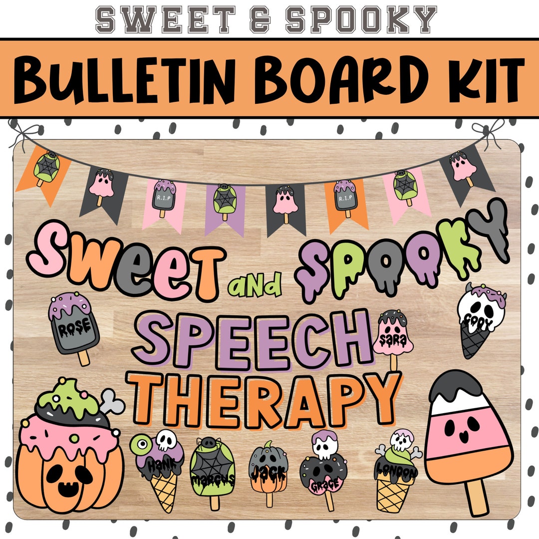 Halloween Speech Therapy Bulletin Board Kit for SLP Fall Spooky ...