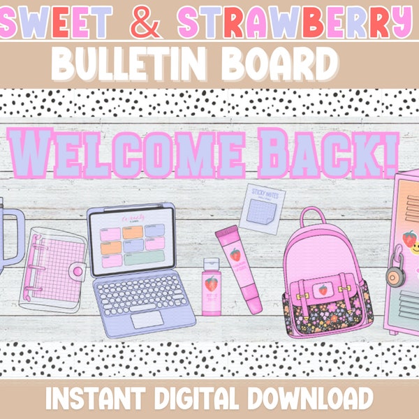 Welcome Strawberry Bulletin Board - Etsy