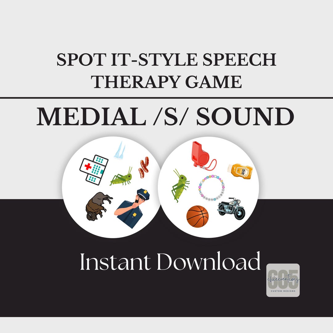 Speech Therapy Spot It Game Medial S Sound Articulation Practice ...