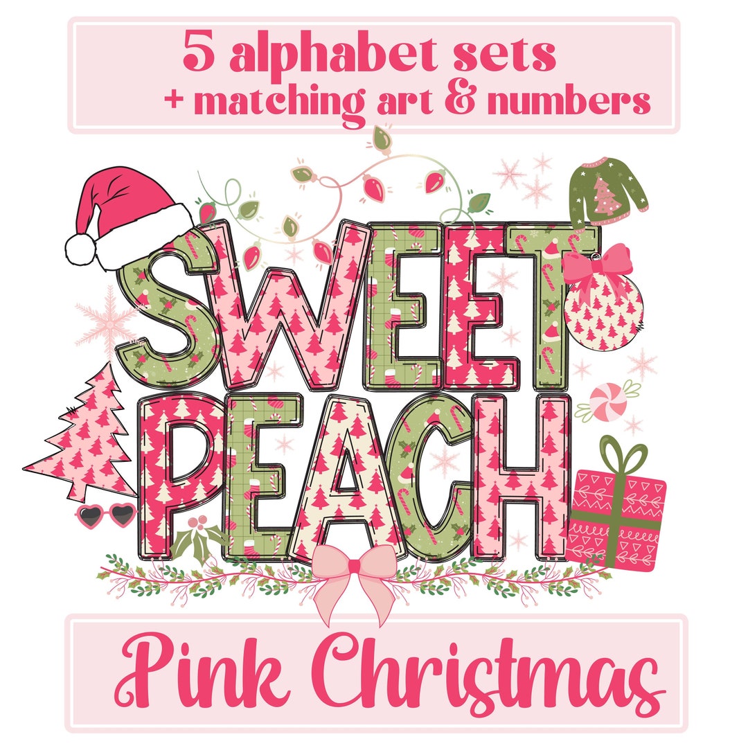 Christmas Clip Art, Doodle Letters and Numbers, Uppercase Alphabet Set ...