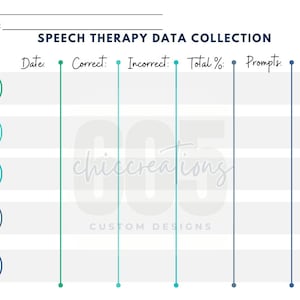 Speech Therapy Data Sheet for SLP Data Collection Sheet Printable ...