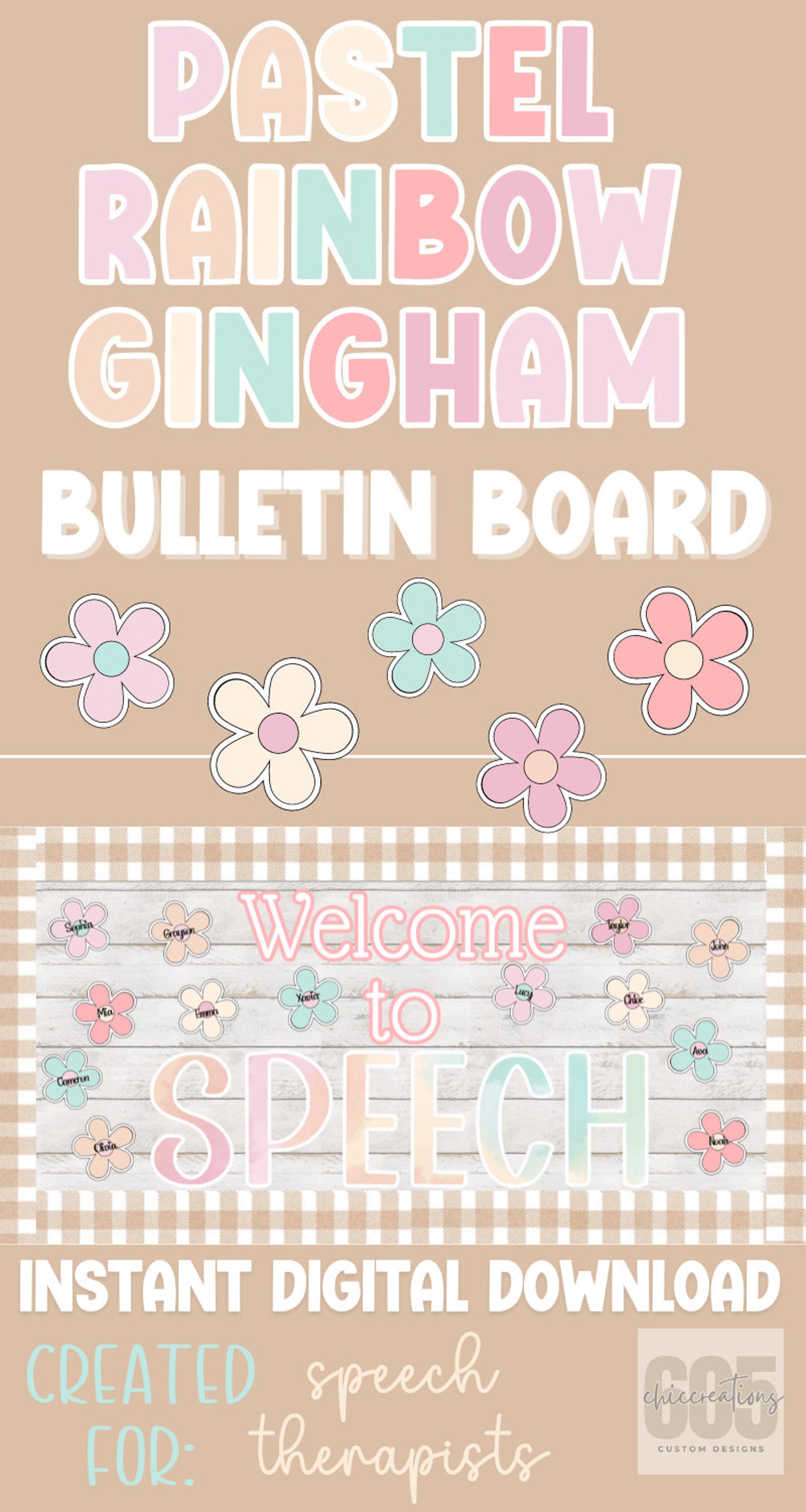 Welcome Speech Therapy Bulletin Board for Speech Classroom Flower ...