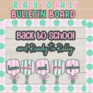 Pickleball Bulletin Board for Back to School Green and Pink Classroom ...