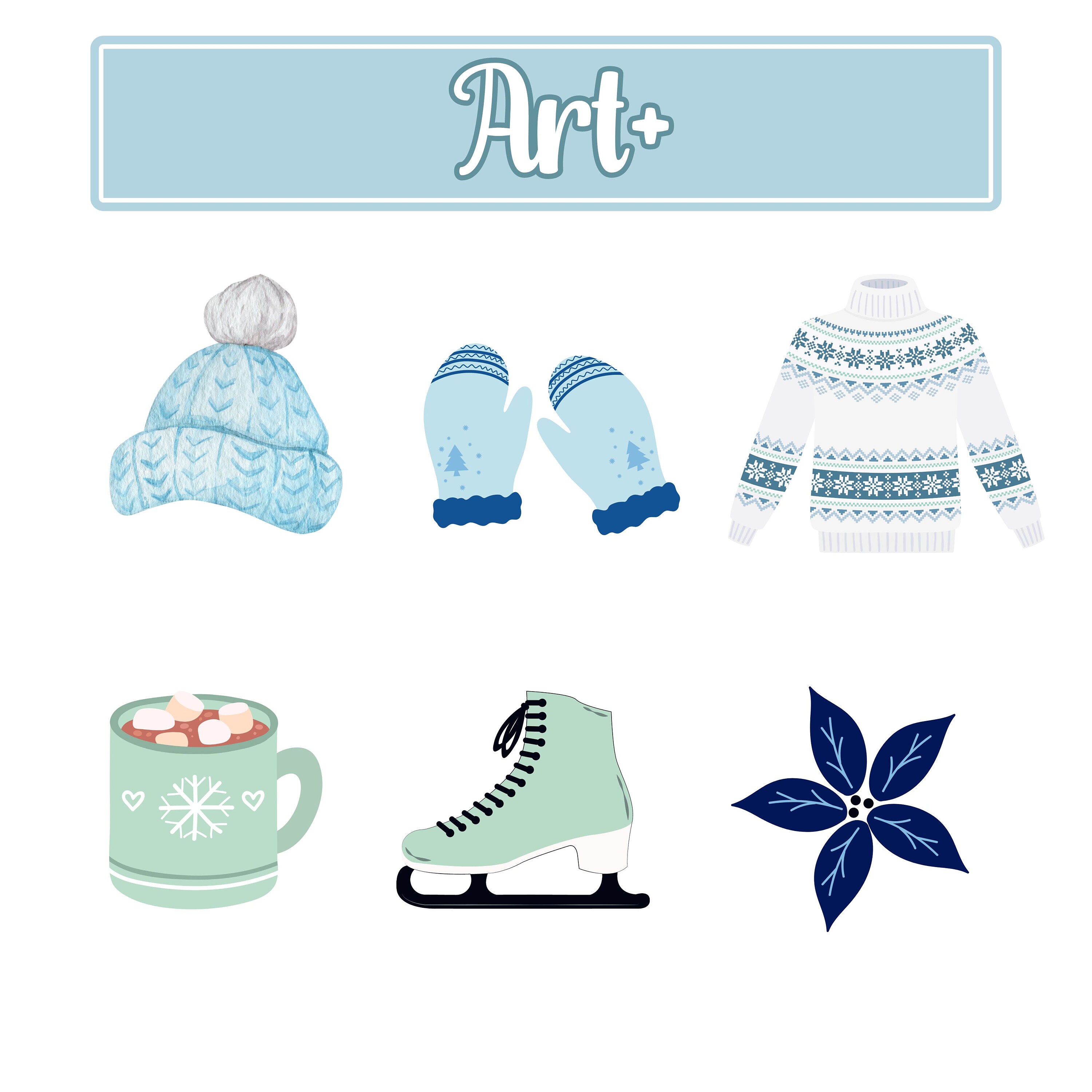 Winter Doodle Alphabet Letter PNG Bundle Winter Doodle Letter + Number ...