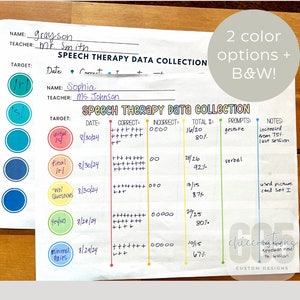 Speech Therapy Data Sheet for SLP Data Collection Sheet Printable ...