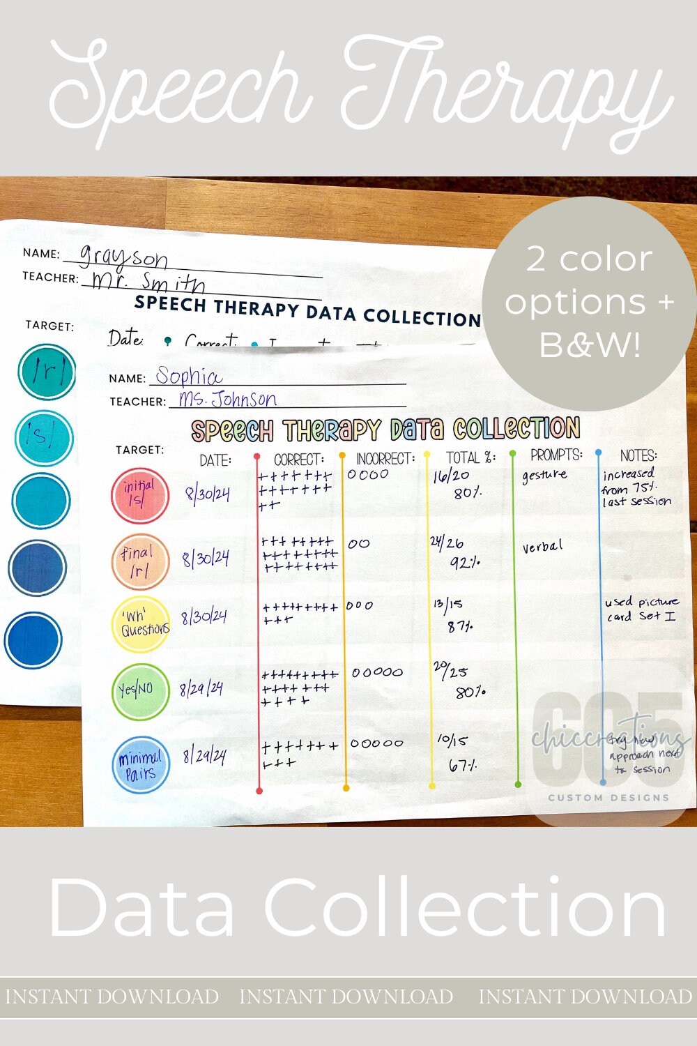 Speech Therapy Data Sheet for SLP Data Collection Sheet Printable ...
