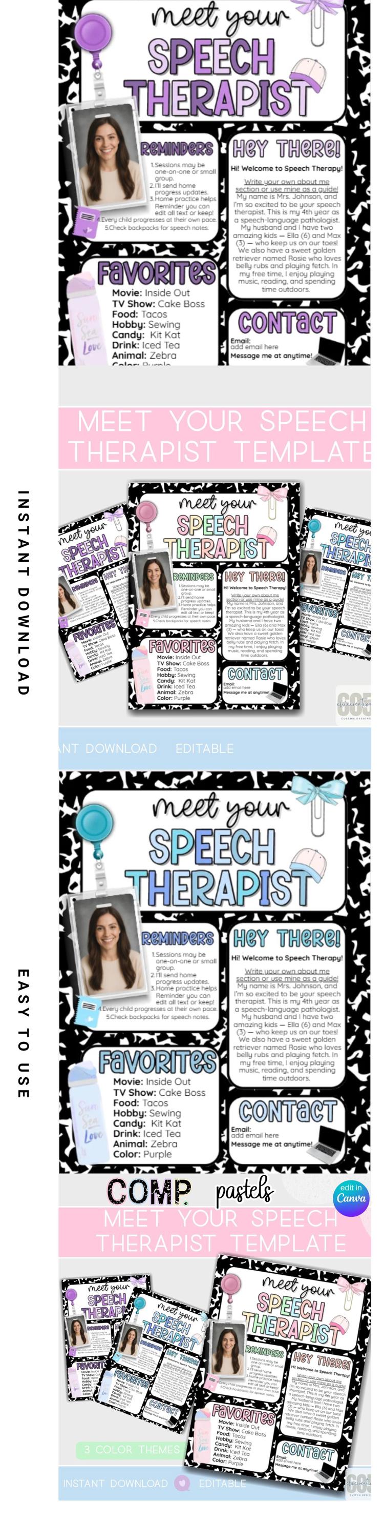 Meet the Speech Therapist Handout for Meet the SLP Template for Speech ...