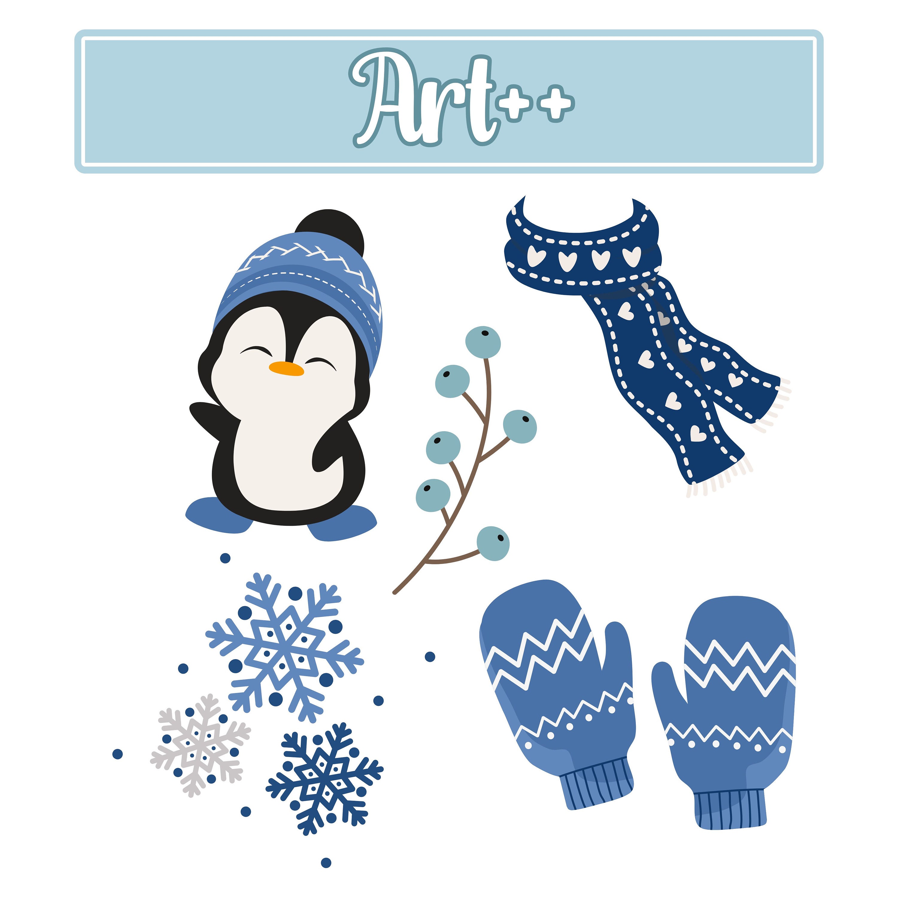 Winter Doodle Alphabet Letter PNG Bundle Winter Doodle Letter Number ...