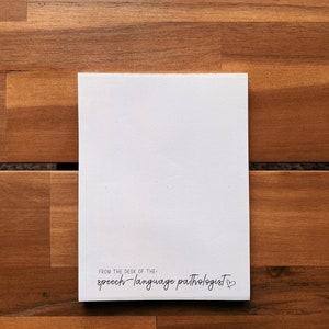 Speech Therapy Notepad for SLP Sticky Note for Speech Therapist Office ...