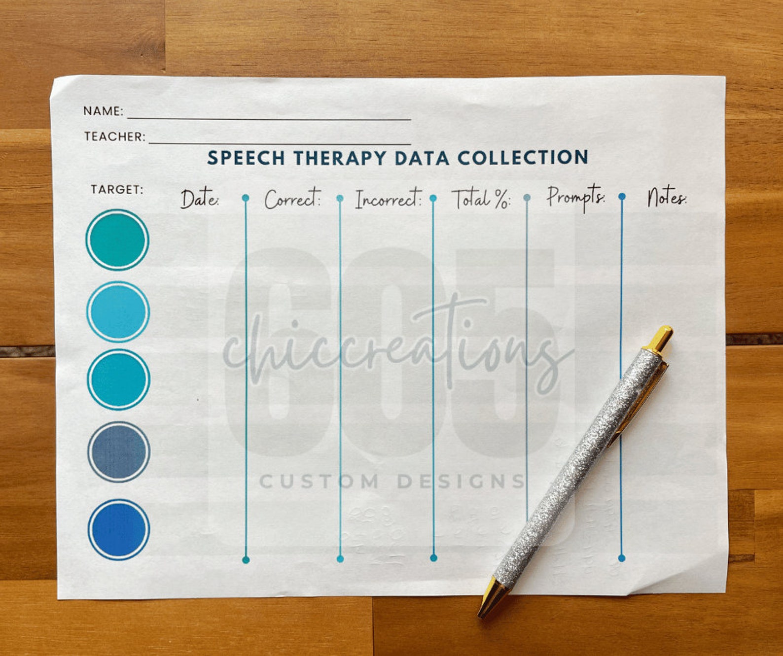 Speech Therapy Data Sheet for SLP Data Collection Sheet Printable ...