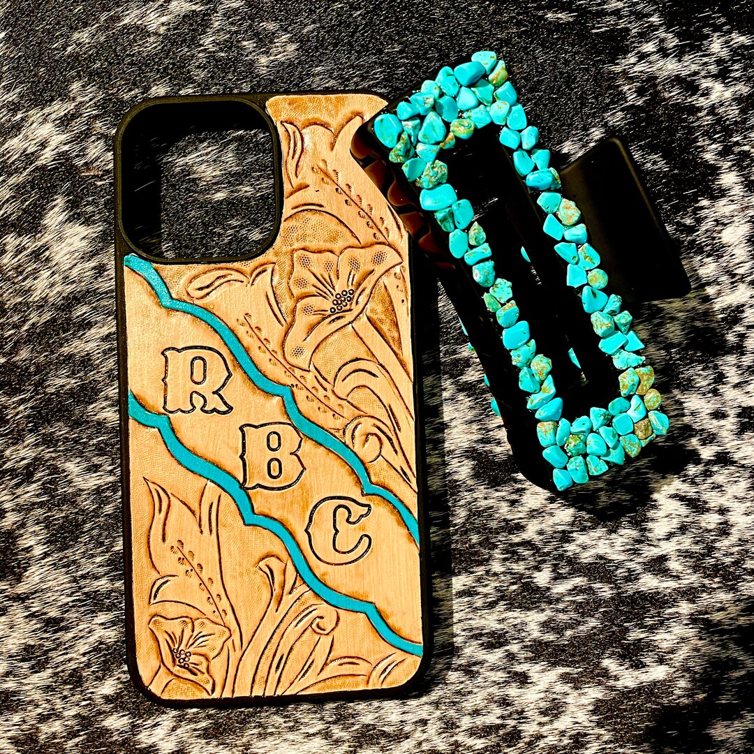 Tooled Leather Custom Phone Case - Etsy